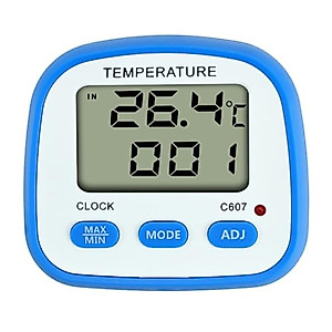CAZSTYK LCD Electronic Digital Temperature Meter Indoor Outdoor Alarm Clock