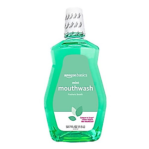 Amazon Basics Fresh Breath Mouthwash, Mint, 50.7 Ounce (Pack of 1), (Previously Solimo)