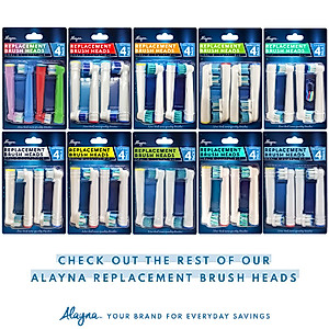 Replacement Brush Heads Compatible With Oral b- Sensitive Gum Care Electric Toothbrush Heads - Pk of 4 Generic Brushes Refill for Oralb Braun- Fits Oral-b 7000, Pro 1000 500 & More!