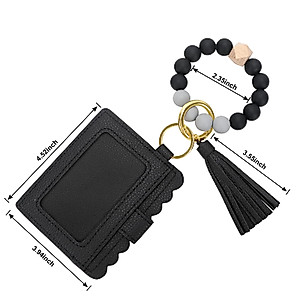 Unistybag Wristlet Keychain for Women Silicone Key Ring Bracelet Wristlet Wallet Bracelet Keychain Card Holder Keyring
