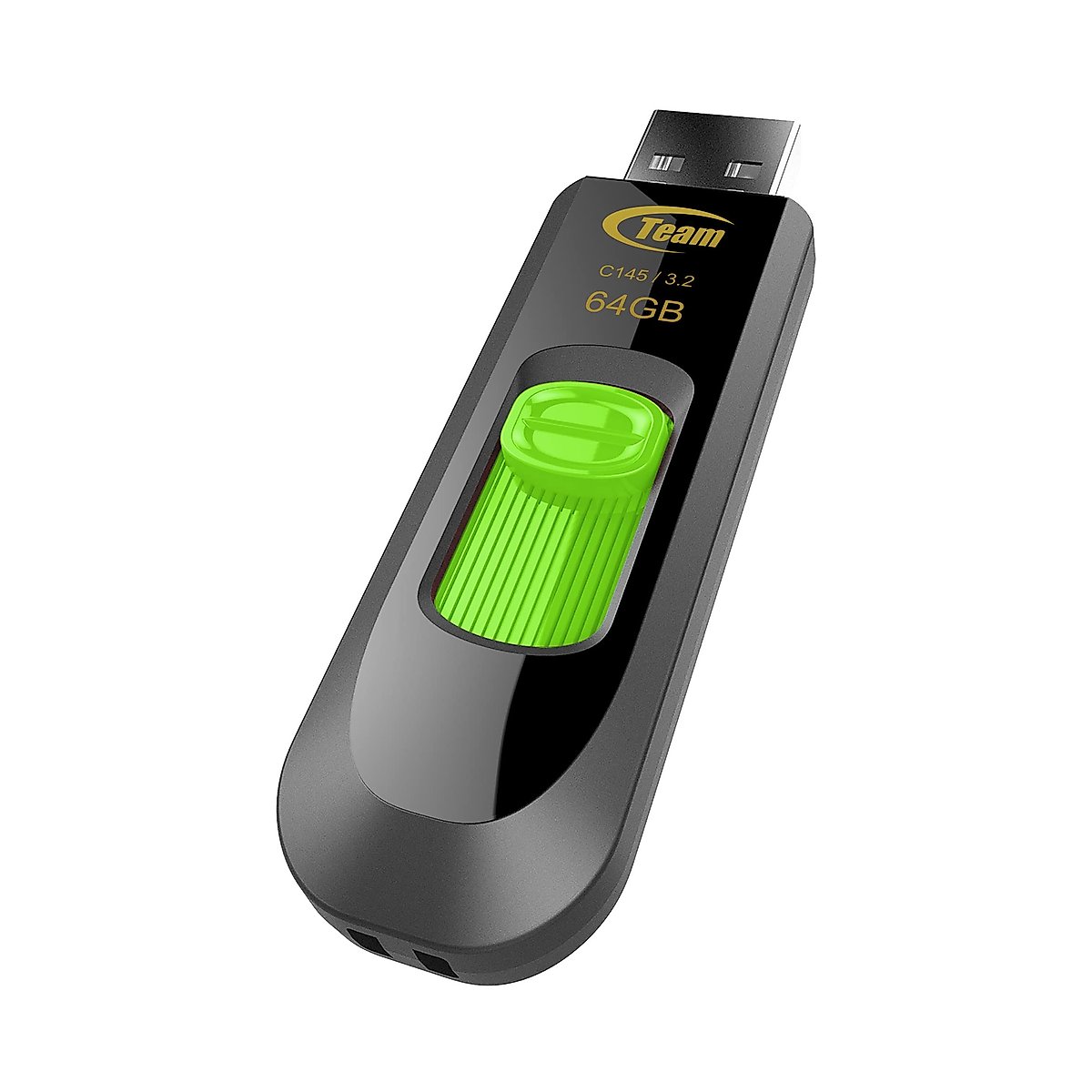 TEAMGROUP C145 64GB 5 Pack USB 3.2 Gen 1 (3.1/3.0) Read 100MB/s Flash Thumb Drive, External Data Storage Memory Stick Compatible with Computer/Laptop (Black-Green) TC145364GG21