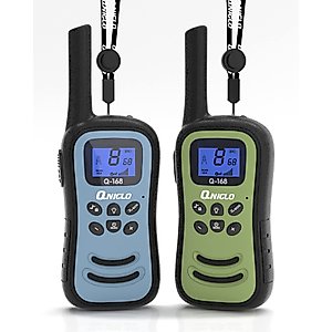 Qniglo Walkie Talkies for Adults/Kids, Rechargeable Walkie Talkies Long Range with 22 FRS Channels, VOX 2 Way Radios with LED Flashlight for Hiking Camping Trip Adventure(Bluegreen)