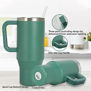 Riley Joy 40 oz Stainless Steel Tumbler with Handle & Straw, Vacuum Insulated Travel Mug for Office, Home, or Car, Cold/Hot Water Bottle, Leak-Proof, Fits Holders