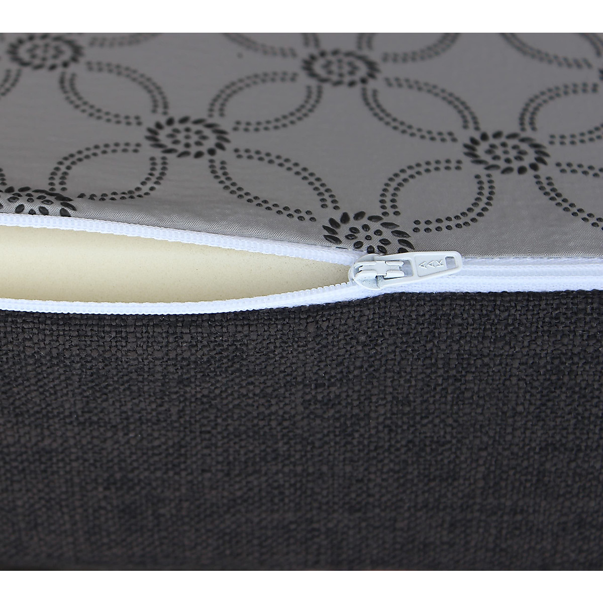 SINCERE Custom Size Bay Window Bench Pillow, Fireplace Hearth Cushion Pad, Made to Order Foam Seat Cushion, Personalized Non-Slip Bench Pad for Indoor Furniture, Sofa/Swing Cushion Replacement, Black