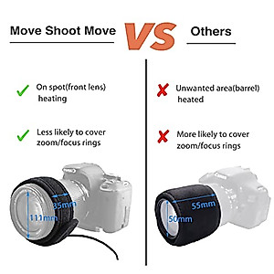 MOVE SHOOT MOVE Lens Warmer with Cold Flexible Cable Down to -25 Dew Heater Preventing Lens from Fogging and Condensation, Compatible with Telescopes and Camera in 4.26" Diameter