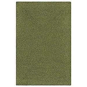 SAFAVIEH Braided Collection 4' x 6' Green BRD315A Handmade Country Cottage Reversible Area Rug