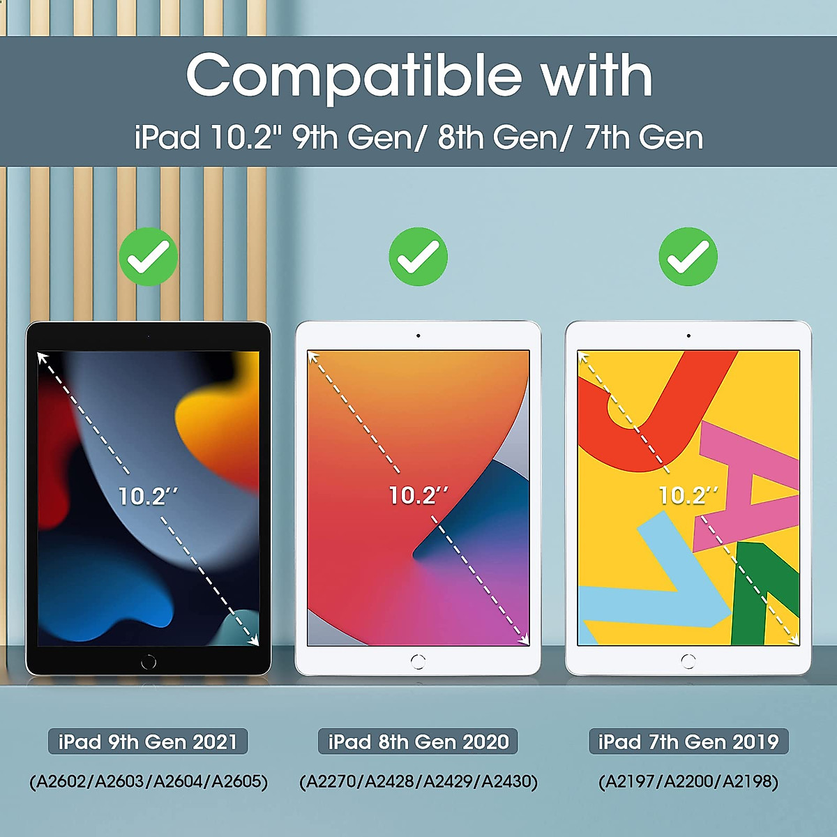 ProCase for iPad 9th Generation 2021/ iPad 8th Generation 2020/ iPad 7th Generation 2019 Case, 10.2 iPad Case iPad Cover 9th Generation -Darkblue