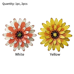 HONUTIGE Metal Flower Wall Art Daisy Wall Decor Sunflower Sculpture Hanging Ornament for Indoor Outdoor Home Bedroom Living Room Office Garden Porch