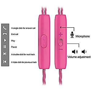 CBGGQ Headphones Heavy Bass Stereo Earphones Earbuds Noise Isolating Tangle Free Headsets in Ear Headphones with Remote & Microphone,for iOS and Android,Laptops,Gaming(Black+White+Pink+Green 4 Pack)