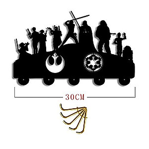 Wall Hanger Wall Hook Key Holder Key Hanger Wall Key Rack Wood Wall Key Holder with 5 Metal Hooks Personalized Gift Home Housewarming Gift S2