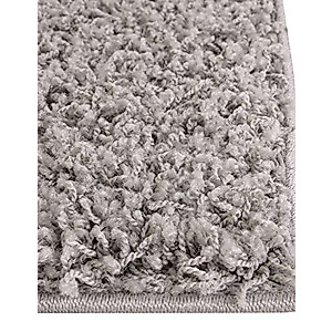 Rugs.com - Über Cozy Solid Shag Collection Rug – 8' x 11' Cloud Gray Shag Rug Perfect for Living Rooms, Large Dining Rooms, Open Floorplans