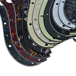 KAISH 11 Hole American Modern Strat Style HSS Pickguard 2-Screw Round Corner Humbucking Pickup Mounting for Stratocaster/Strat Black 3 Ply