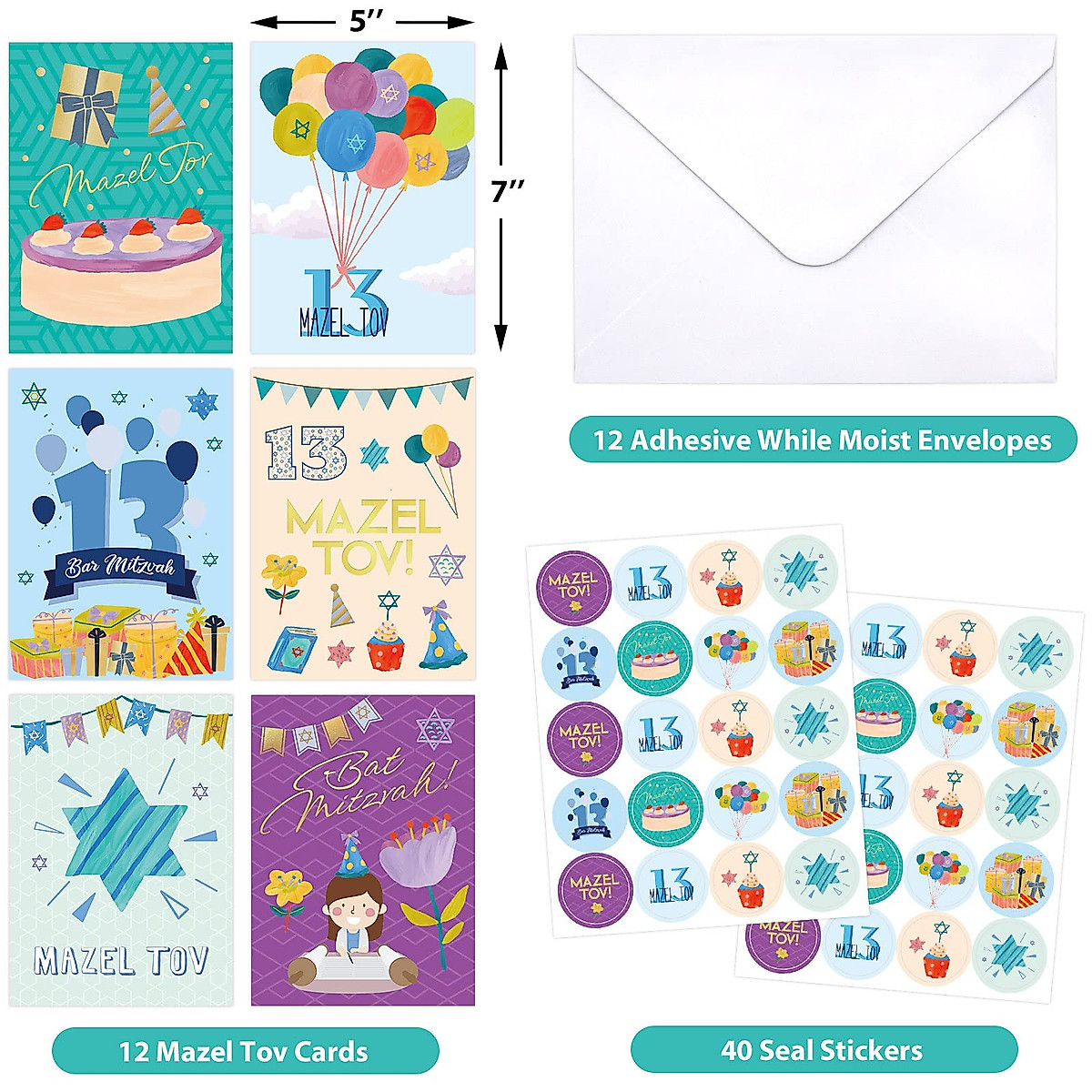 Fancy Land Bat Mitzvah Cards and Bar Mitzvah Cards Mazel Tov Jewish Celebration Cards Boys Girls