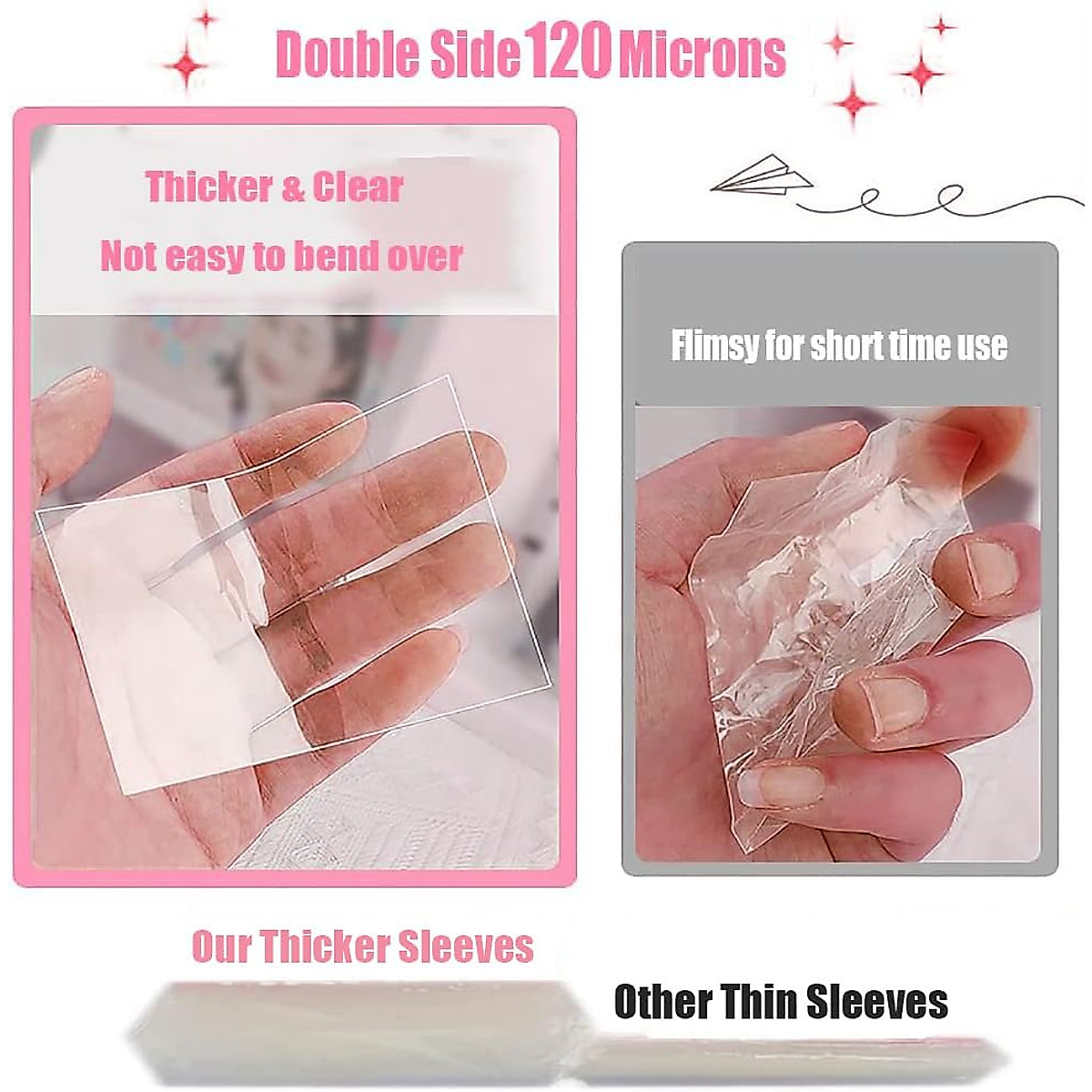 Card Sleeves 61x90mm 200PACK Photocard Protector Perfect for Double sleeving Small Japanese Sized Board Game Penny Sleeve for Sports Trading Kpo Baseball,Magic,MTG Sleeves (Clear-200pcs)