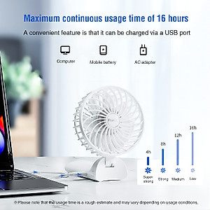 Psecici Handheld Fan, Mini Portable Fan with lanyard，4 Speeds Level Personal Fan, 180 Degree Foldable Desk Fan for Travel Outdoor Office Household