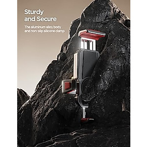 JOYROOM Aluminum Alloy Motorcycle Phone Mount with Vibration Dampener, Motorcycle Phone Holder for Motorcycle Harley Bike Bicycle Scooter ATV/UTV, Compatible with iPhone, Samsung, All Cell Phones