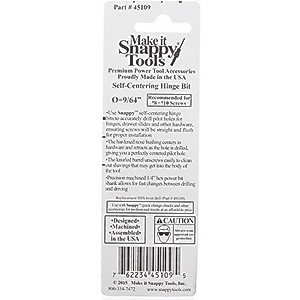 Snappy Tools 9/64 Inch Self-Centering Hinge Bit #45109
