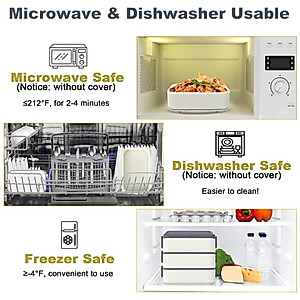 Kenuket Bento Box Lunch Box, Adult Lunch Container with 3L Large Capacity, Microwave Safe 3 Layers Stackable Lunch Box, Leakproof Food Container with Dividers and Sauce Boxes for Kids and Adults