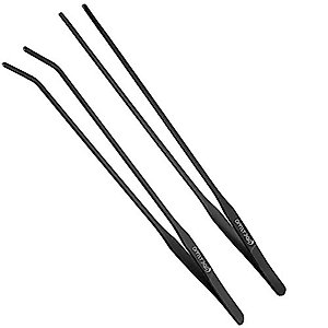 15" Aquarium Tweezers, Anti-rust Long Aquascaping Tools, Stainless Steel Feeding Tongs, Straight and Curved Forceps Nippers, Perfect for Planted Aquarium Fish Tank Reef Tank and Terrarium.