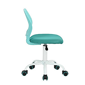 Turquoise Office Task Adjustable Desk Chair Mid Back Home Children Study Chair