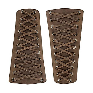 Valhalla Gear, Set of 2 Bracers for Archers, Hand Protector for Bow Shooting Practice, Outdoor Sports Armband, Wrist Guard, Full Grain Leather, Handmade, Bourbon Brown