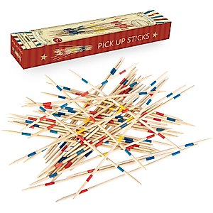 Gonoelec 41 Piece 12 Inch Bamboo Pick Up Sticks Game Classic Table Game Fun Family Board Game Gift for Adults and Kids
