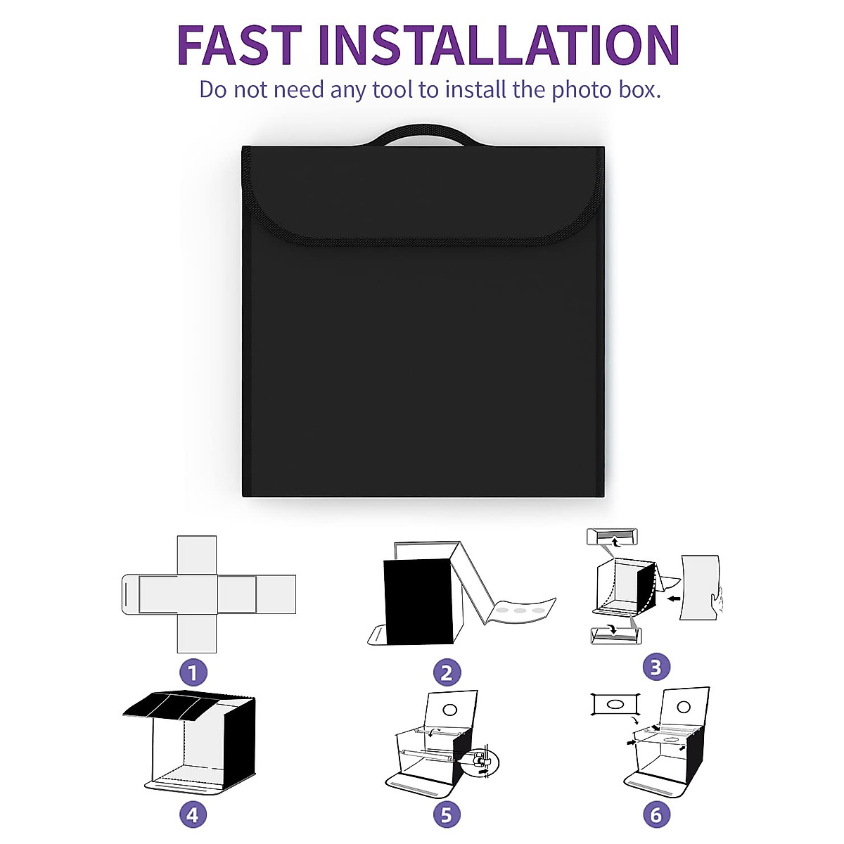 Photo Light Box 8 PCS Backdrops, SAMTIAN 24"/60cm Professional Studio Box Folded Shooting Tent 126 LED Lights with Continuous Lighting Portable Booth Table Top Photography Lighting Kit