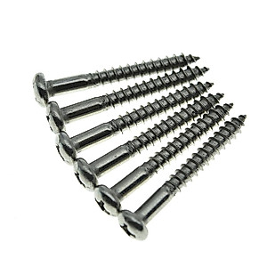 KAISH 6-Pack Stainless Steel Phillips oval-head Vintage Style Guitar Tremolo Bridge Mounting Screws for Strat/Stratocaster