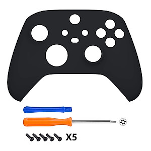 eXtremeRate Black Replacement Side Rails + Back Shell + Faceplate for Xbox Series X/S Controller - Controller NOT Included