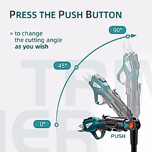 YOLENY Electric Pruning Shears, Cordless Pruning Shears with 5.1/6.6 Ft High Telescopic Pole, Lithium Battery Powered, with Safety Protection, Green