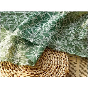 XMTXZYM 5 Meter Chiffon Fabric Tassel Jacquard Cloth Women's Dress Sewing Fabric