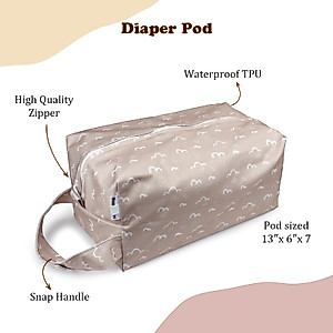 Mama Koala Waterproof Diaper Pods for Baby Items, Cloth Diapers, Swimsuits, Travel, Gym Clothes, Beach, Pump Parts, Toiletries, 2 Pack(D005)