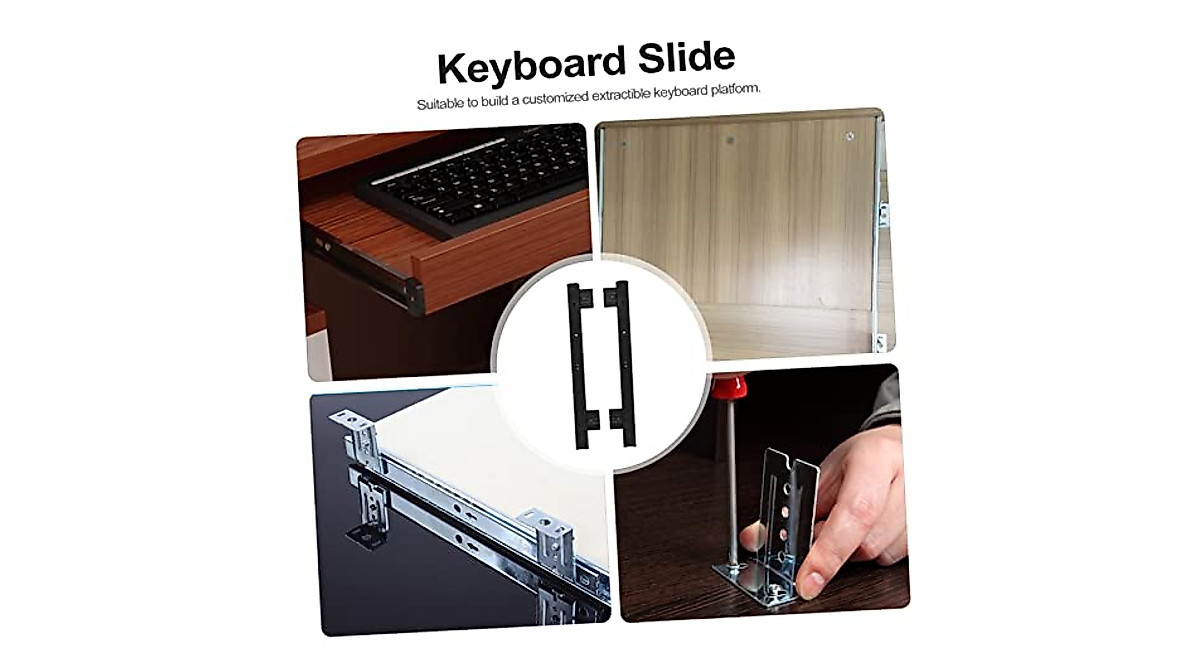 Ciieeo Adjustable Keyboard Rack - Heavy Duty Slides