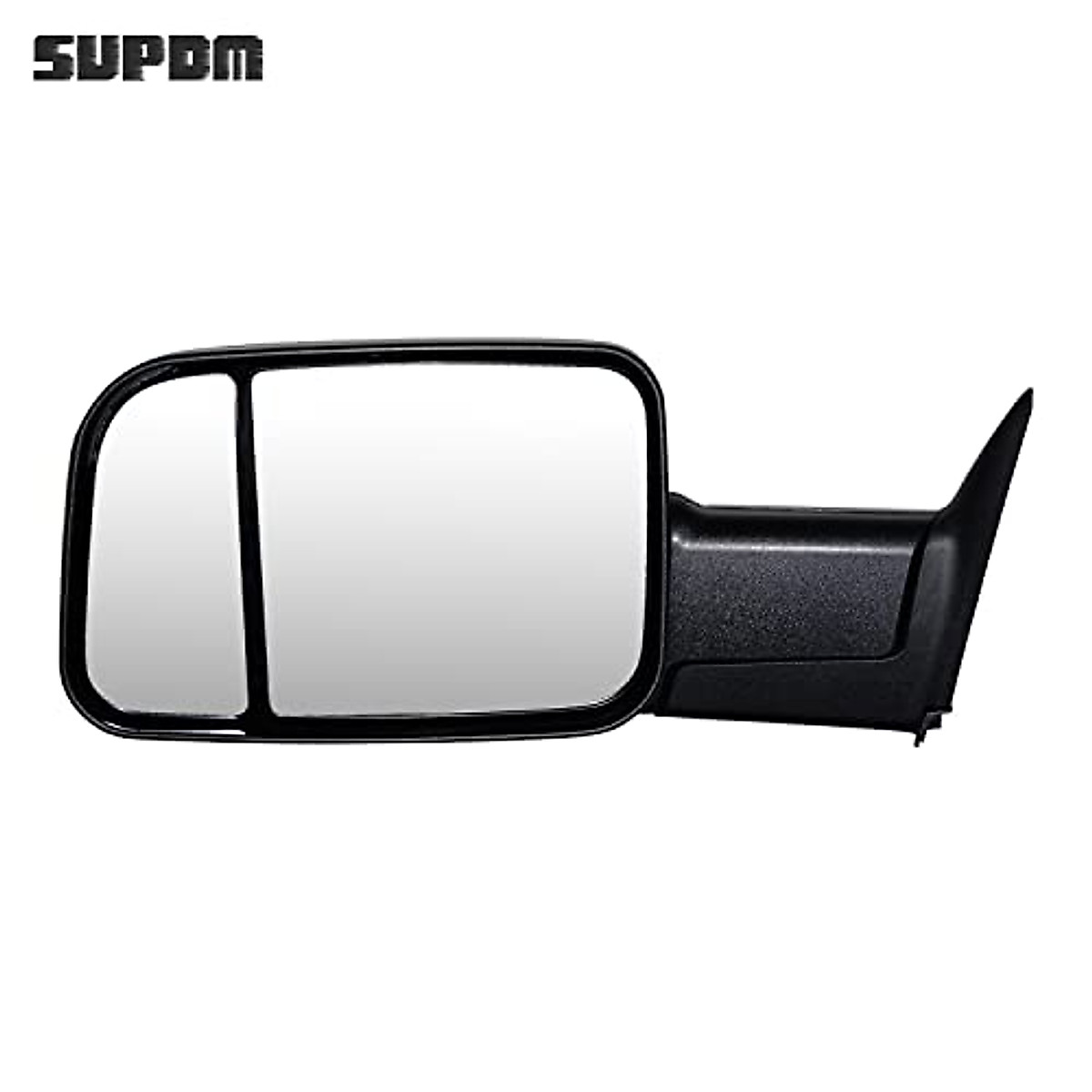 SUPDM Pair Towing Mirrors Compatible with Towing Mirrors 94-01 Dodge Ram 1500, 94-02 Ram 2500 3500 Truck Manual Adjusted Side Black Housing Set Left+Right