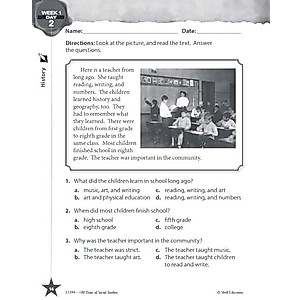 180 Days: Social Studies for 2nd Grade Practice Workbook for Classroom and Home, Cool and Fun Practice Created by Teachers (180 Days of Practice)