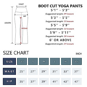BUBBLELIME 29"/31"/33"/35" 4 Styles Women's Bootcut Yoga Pants Tummy Control - Side Pockets_MAHOGANYMAROON XL_29" Inseam