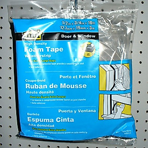 M-D 02311 Closed-Cell Weather-Strip, 3/4 in W X 10 ft L X 1/2 in T, Grey, Packaging May Vary