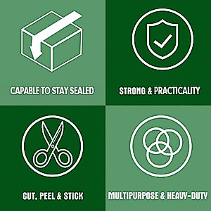 HERKKA Clear Packing Tape, 12 Rolls Heavy Duty Packaging Tape for Shipping Packaging Moving Sealing, Thicker Clear Packing Tape, 2 inches Wide, 65 Yards Per Roll, 780 Total Yards