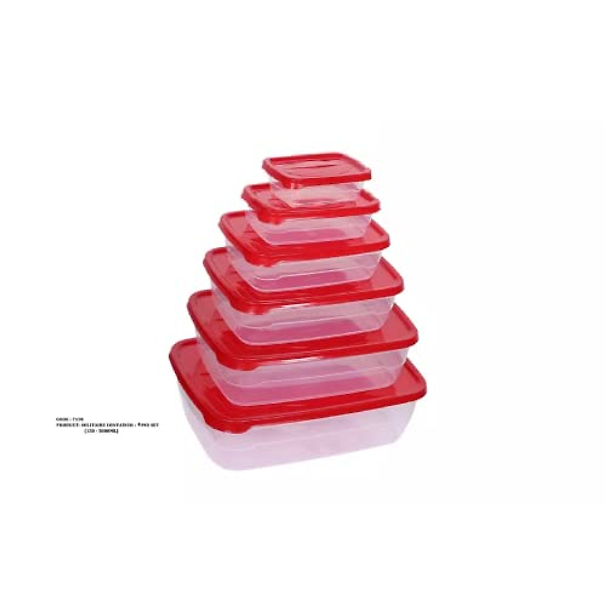 Dialust Rectangular Plastic Food Storage Container with Air Tight Lid Kitchen Food Container Meat Box Fridge and Freezer Storage Boxes Bowl - 225ml, 325ml, 650ml, 1250ml, 2200ml, 3500ml, 6 Pcs, Clear