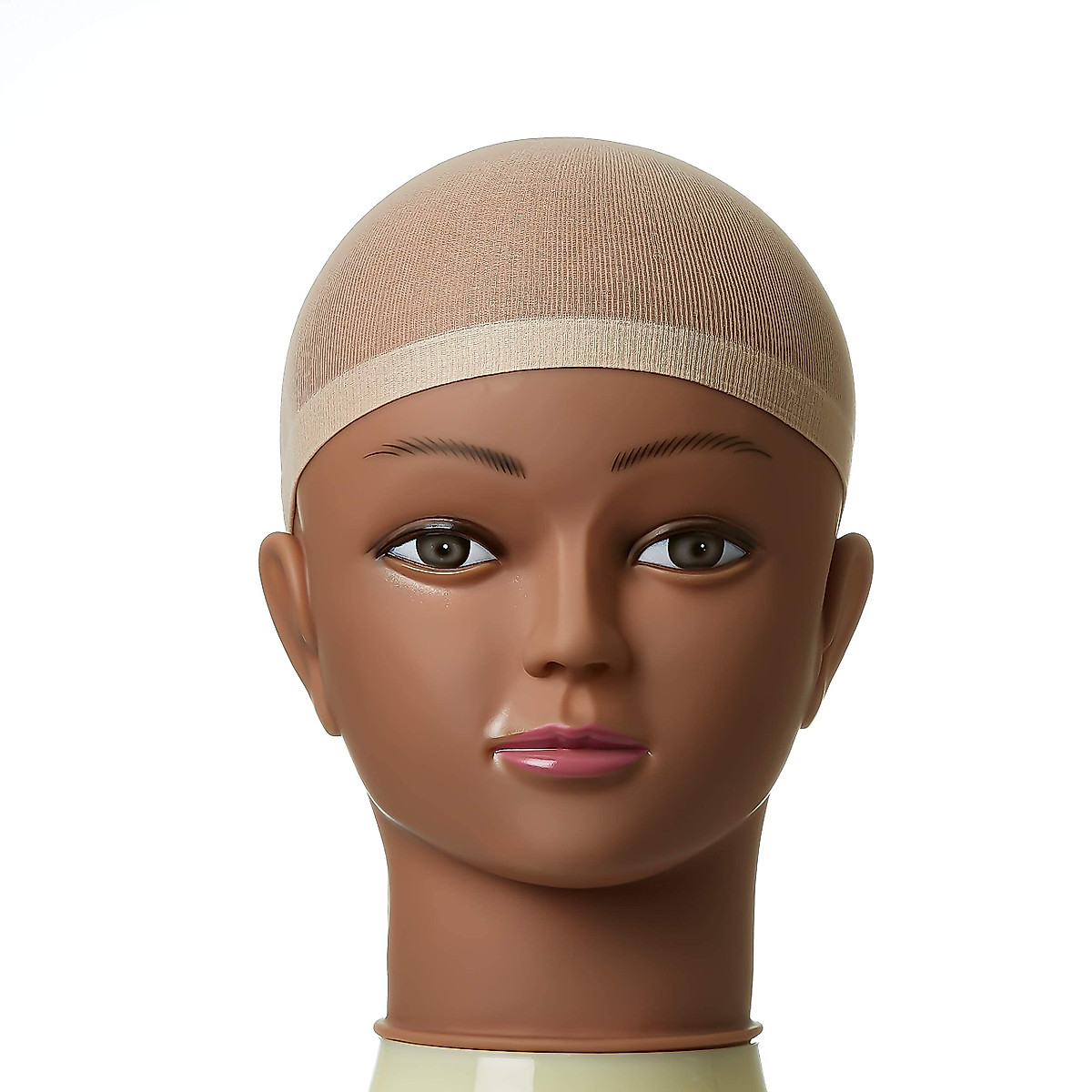 RED STOCKING WIG CAP, 200PCS Bulk Box Secures your hair, long lasting, stays in place, light, lightweight, breathable, wig comfortable (Beige)