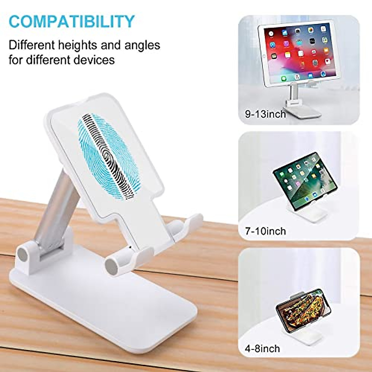 Botswana Flag Finger Cell Phone Stand for Desk Foldable Phone Holder Height Angle Adjustable Sturdy Stand White-Style
