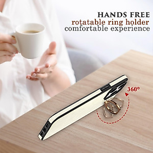 LOHASIC for iPhone 15 Pro Max Wallet Case, 6 Card Holder, Detachable Magnetic Back, Compatible with Mag-Safe, Ring Stand, PU Leather Credit Slot ProMax Phone Cover to Women, 6.7 Inch - White