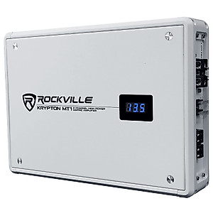 Memphis Pair Audio MXA82TW 8" Marine Wakeboard Tower Speakers Bundle with Rockville RGHR-ZA Gauge Hole Receiver, Krypton MT1 Amplifier & RMWK4 Amp Install Wire Kit (4 Items)