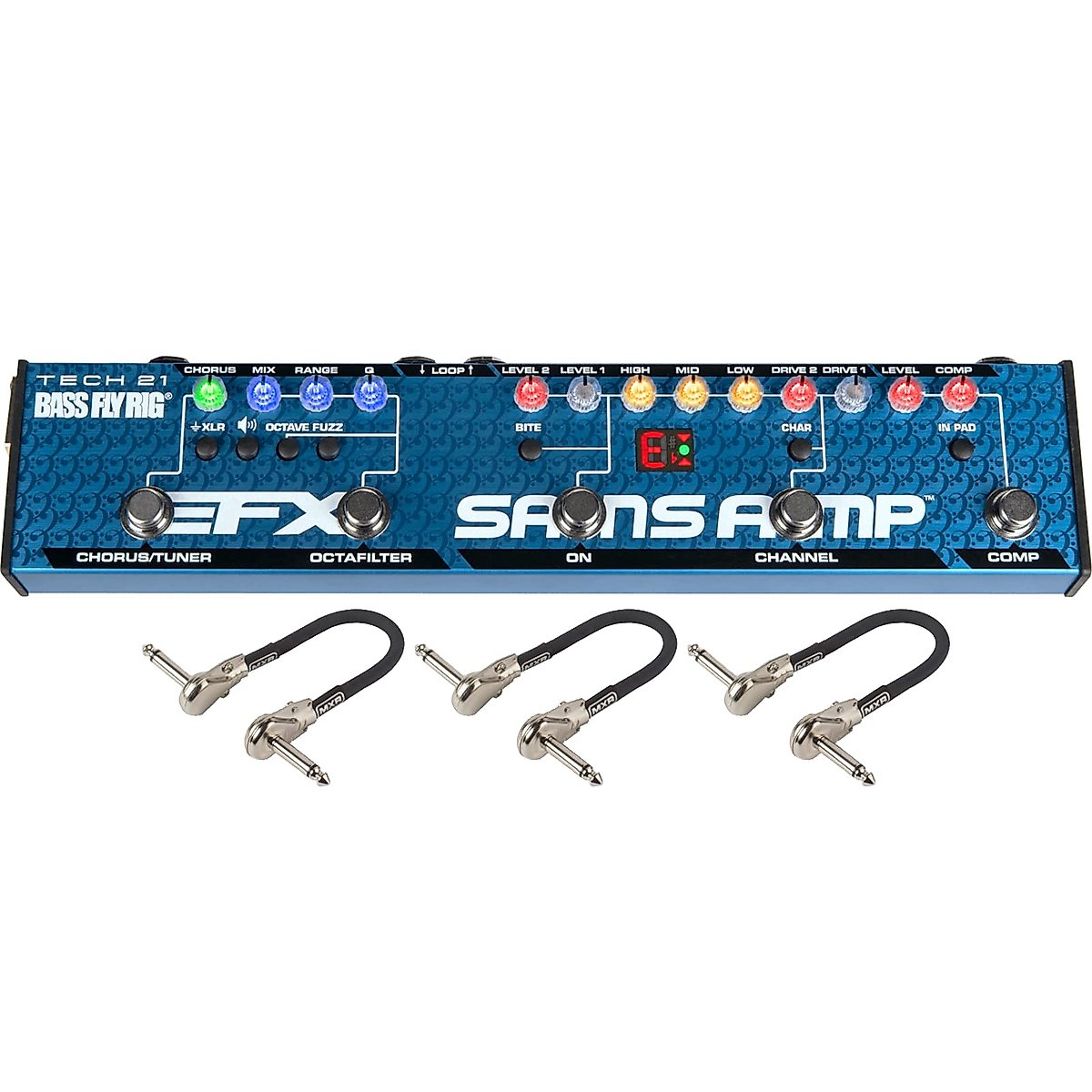 Briskdrop Tech 21 Bass Fly Rig V2 Bundle with 3 MXR Patch Cables(BassFlyRigV2Bundle)