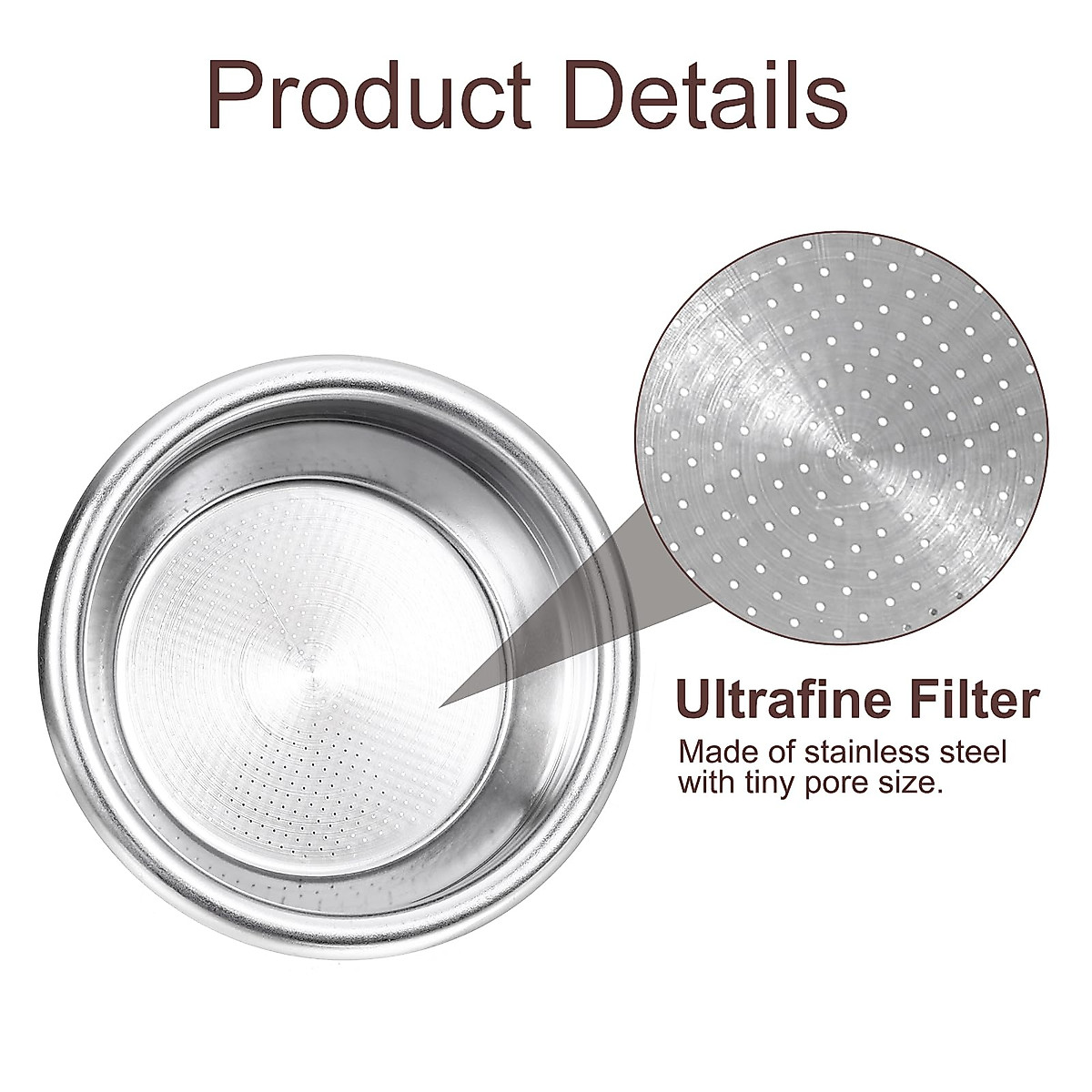 uxcell 1Pcs 58mm Coffee Filter Basket, 2-Cup Stainless Steel Reusable Espresso Coffee Machine Bowl Baskets Replacement