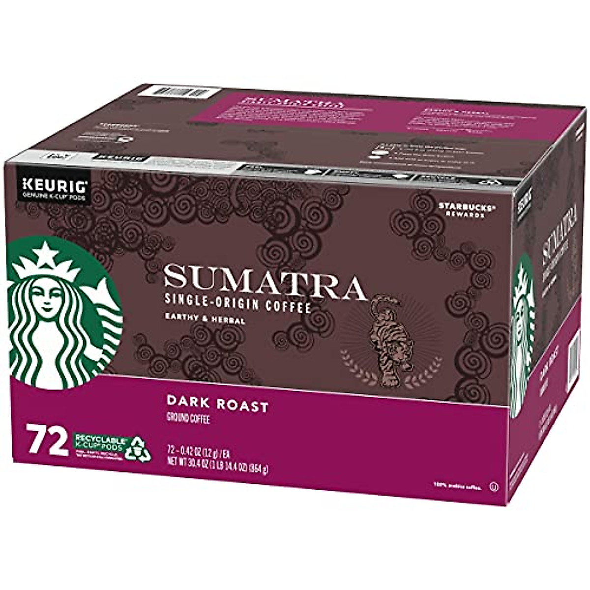 Starbucks 72 Count Sumatra Coffee, 0.41 Ounce