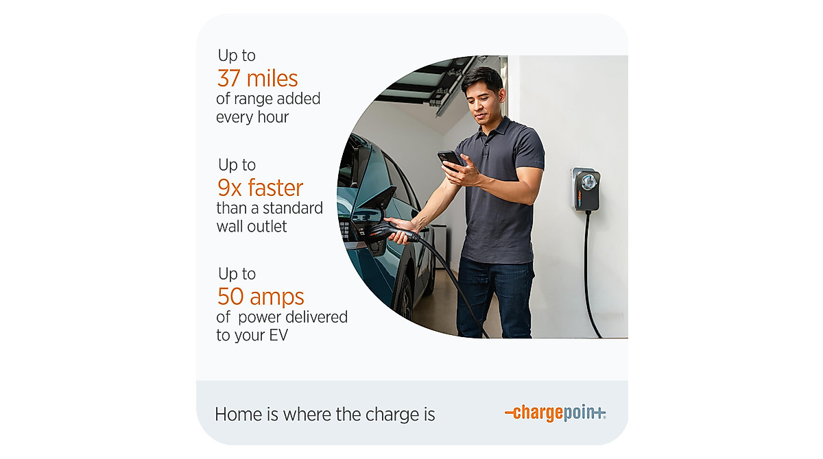 ChargePoint Home Flex EV Charger - Fast Level 2 Charging & WiFi Control