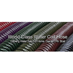 Water Right 300 Series (3/8") Coil Garden Hose, Drinking Water Safe, 25-Foot, Lead-Free Brass Fittings, Rosemary