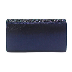 ZIUMUDY Women's Sparkle Evening Bags Envelope Clutches Shoulder Chain Handbag Bridal Wedding Purse (Navy Blue)