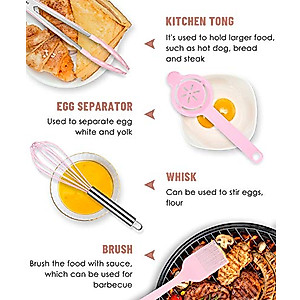 Kitchen Utensils Set-12 Pieces Silicone Cooking Utensils Set (Dishwasher Safe) 392°F Heat Resistant Spatula Set, Nonstick Cookware